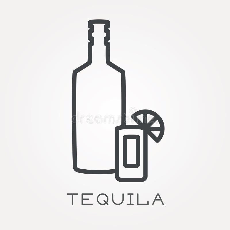 Flat Vector Icons with Tequila Stock Vector - Illustration of mexico ...