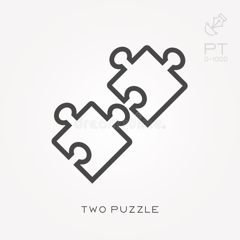 Flat Vector Icons with Two Puzzle Stock Vector - Illustration of ...