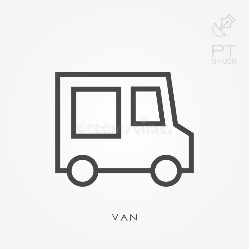 Flat vector icons with van stock vector. Illustration of business ...