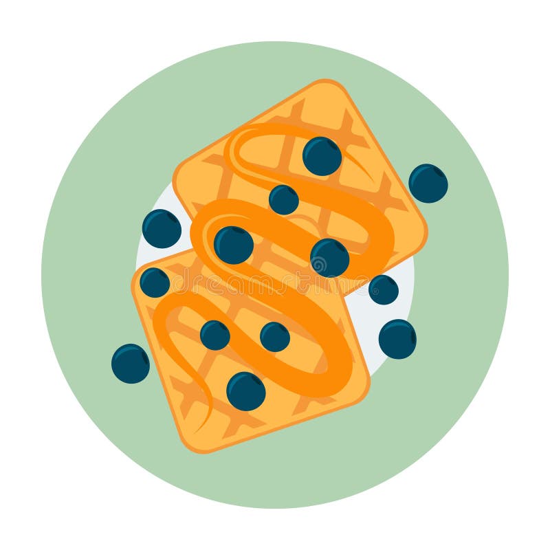 Flat Vector Illustrated Breakfast and Snack Dishes Stock Vector - Illustration of waffles ...