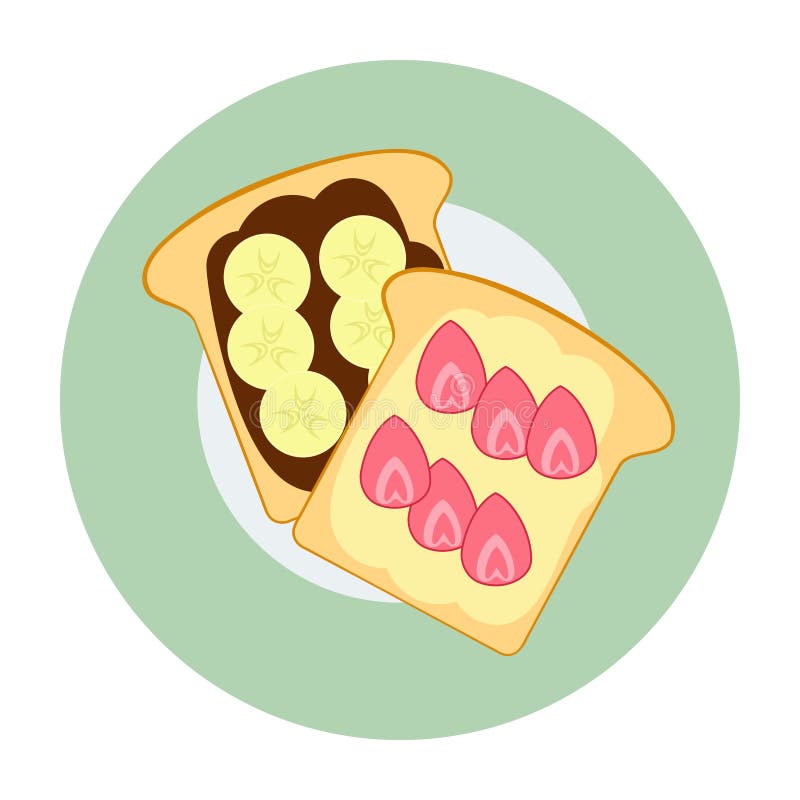 Flat Vector Illustrated Breakfast and Snack Dishes Stock Vector - Illustration of sweet, syrup ...