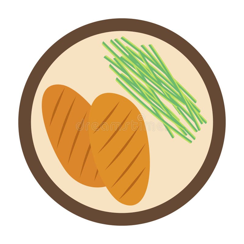 Flat Vector Illustrated Healthy and Balanced Meals Stock Vector ...