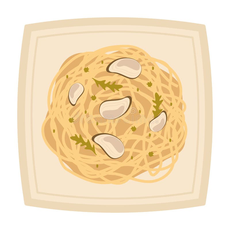 Flat Vector Illustrated Pasta Dishes with Creative Ingredients Stock ...