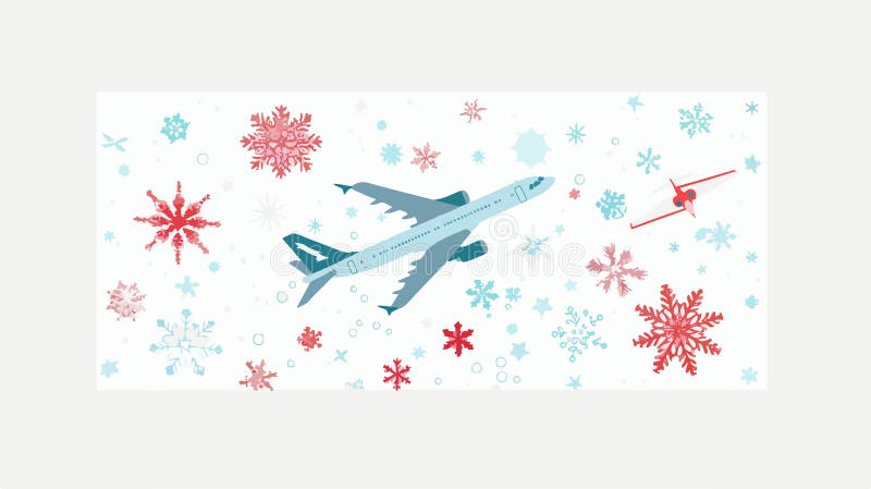 A Flat Vector Illustration of an Airplane Adorned with Delicate ...