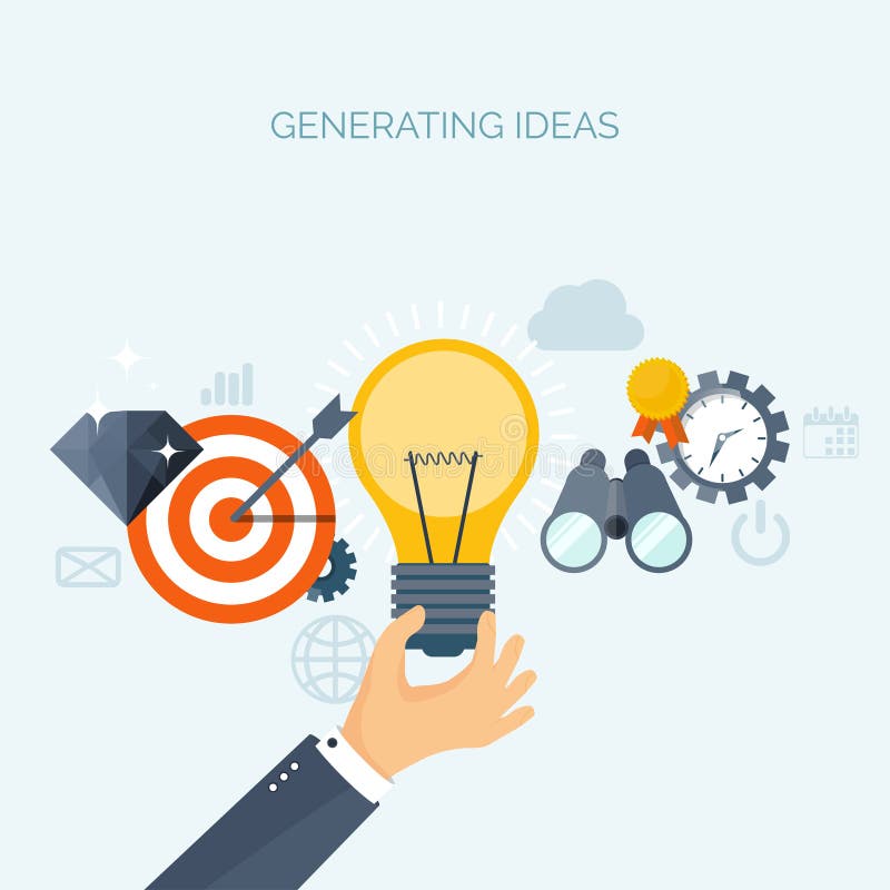 Flat Vector Illustration. Be a Leader. Ideas Generating. Creativity and ...