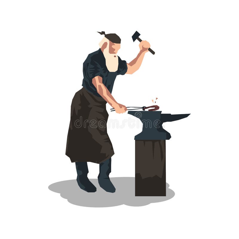 Illustration Of A Blacksmith Stock Vector - Illustration of forge ...