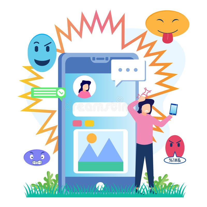 Illustration Vector Graphic Cartoon Character of Bullying and Hate ...