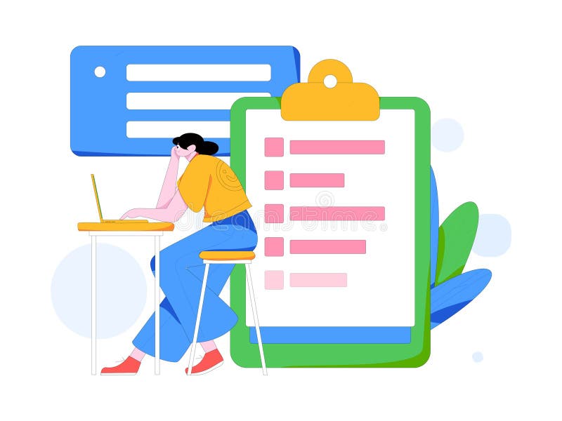 Flat Vector Illustration of Business People Operating Work Scene Stock ...