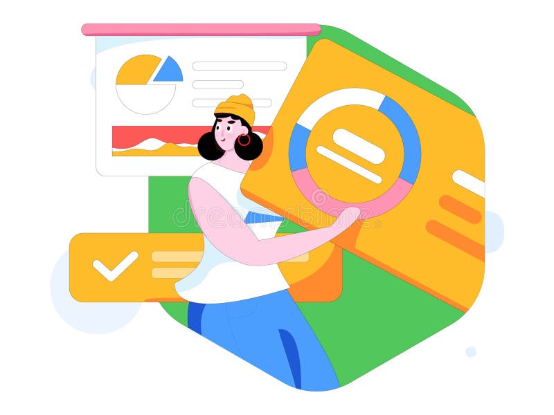 Flat Vector Illustration of Business People Operating Work Scene Stock ...