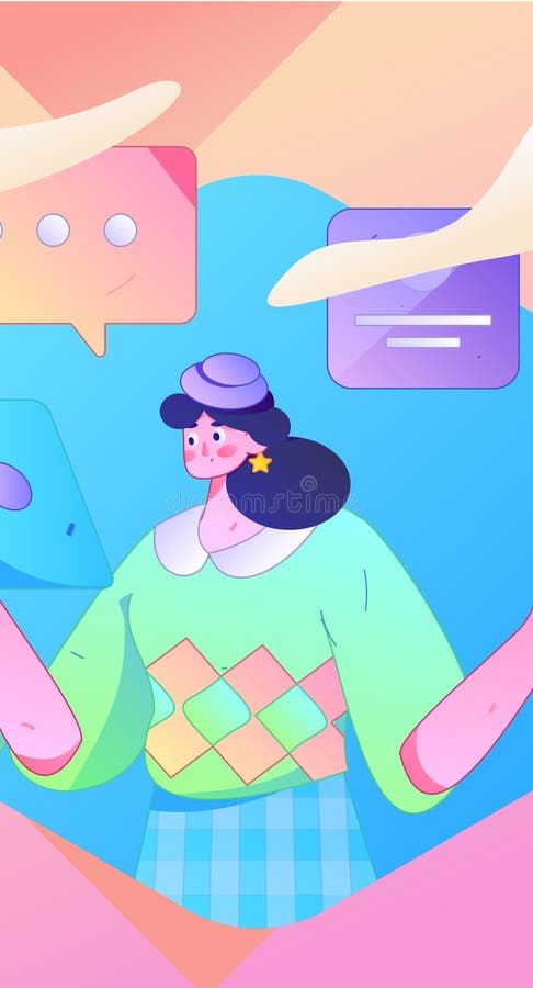 Flat Vector Illustration of Business People Operating Work Scene Stock ...