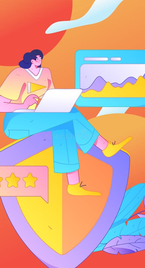 Flat Vector Illustration of Business People Operating Work Scene Stock ...