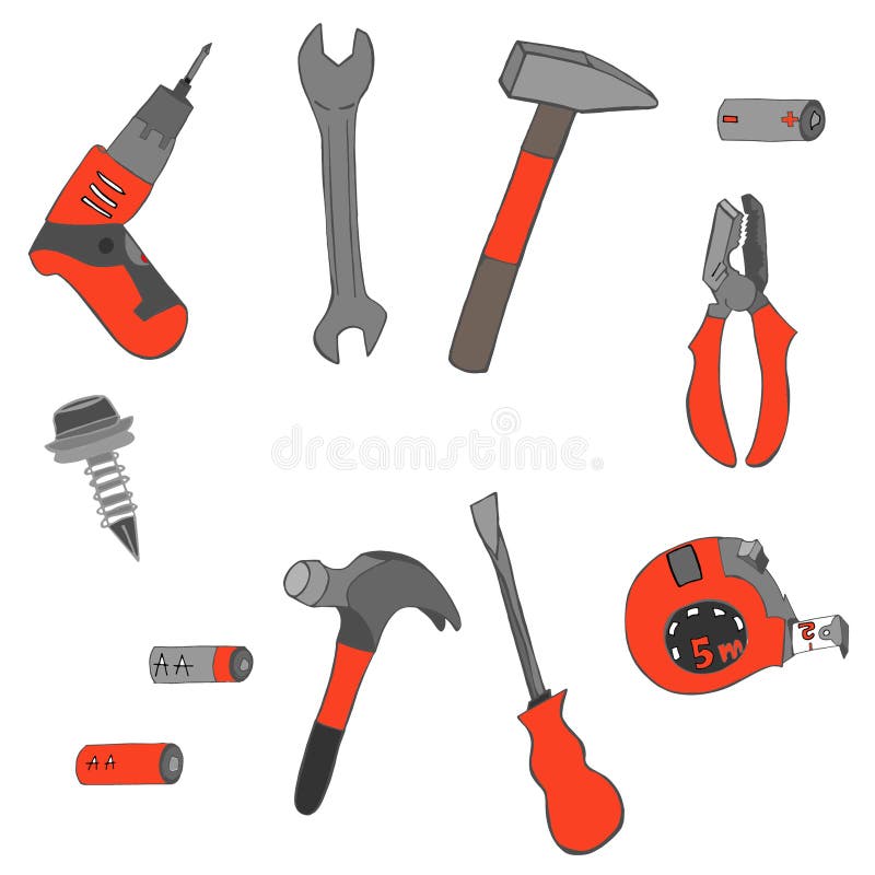 Flat vector illustration stock vector. Illustration of hammer - 154732365