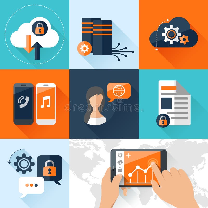 Flat Vector Illustration Concept Mobile Devices Stock Vector ...