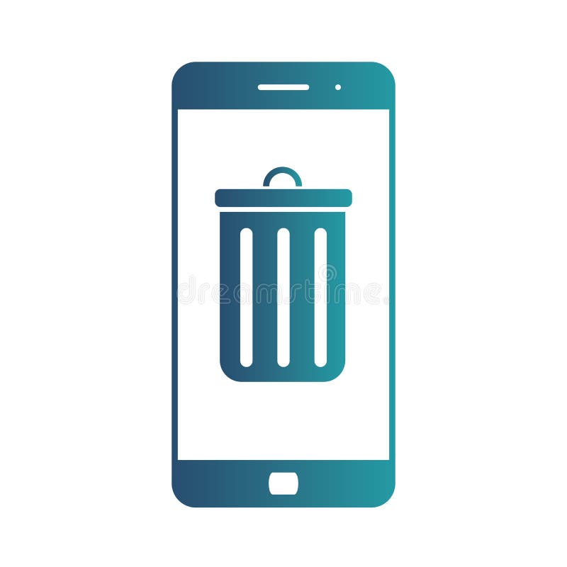 Illustration and Icon of Smartphone, Mobile or Web Trash. Deleting ...