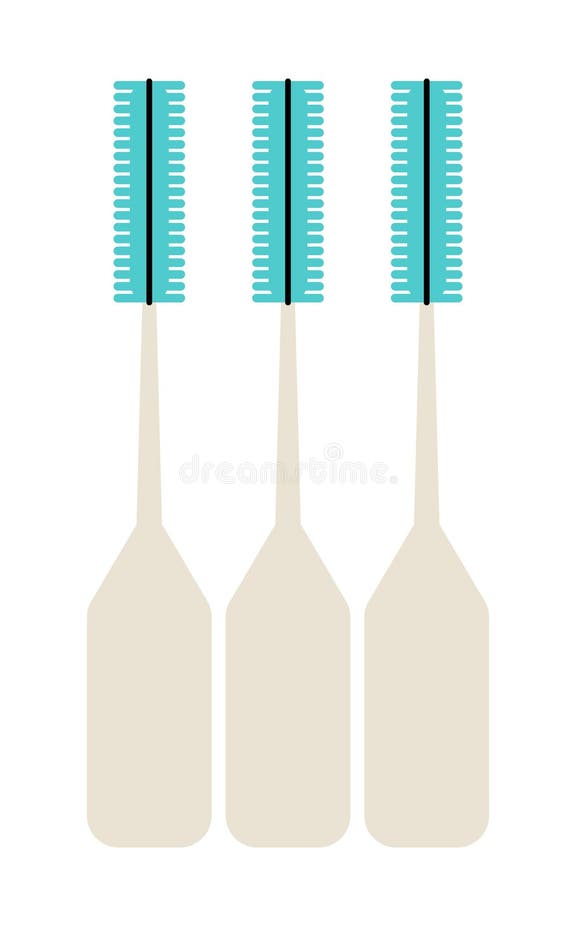 Flat Vector Illustration Depicting Three Vibrantly Colored Toothbrushes ...