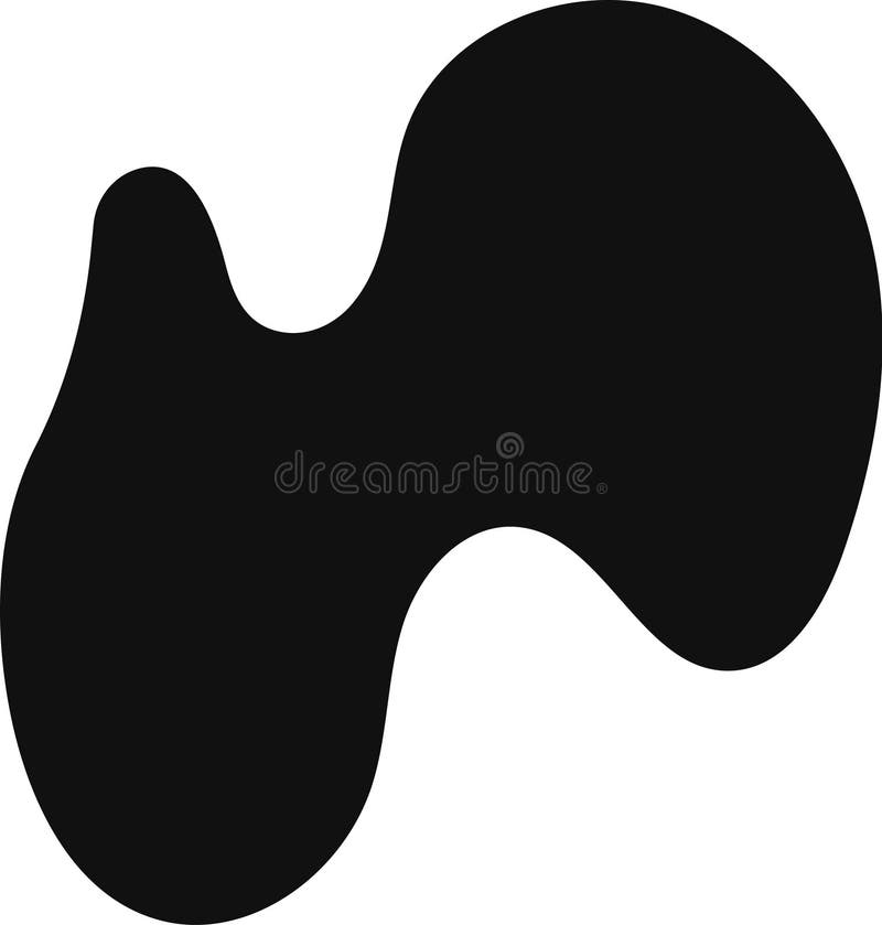 Flat Vector Illustration Featuring a Black Irregular Shape with Smooth ...