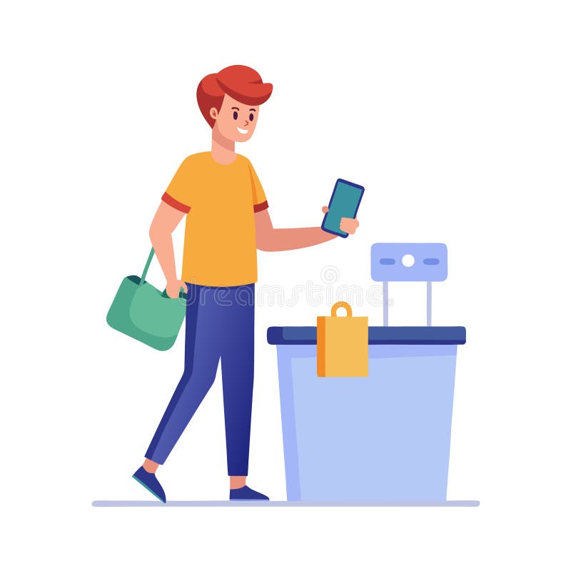 Self Checkout Counter Stock Illustrations – 365 Self Checkout Counter ...