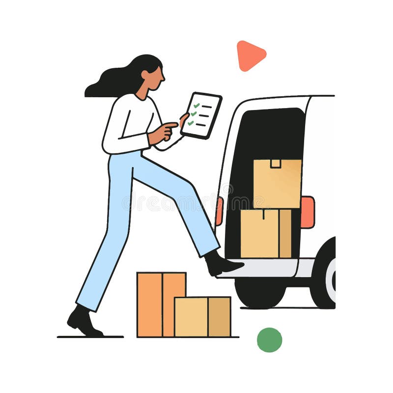 A Logistics Delivery Van with Many Parcels. Generative Ai Stock ...