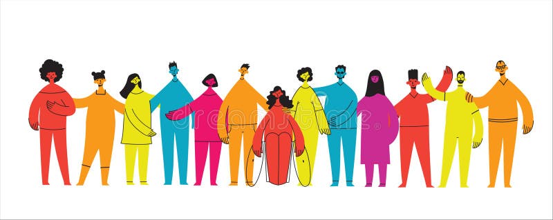Flat Illustration of a Group Containing Inclusive and Diversified ...