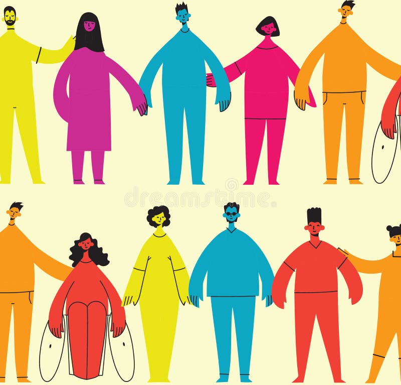Flat Illustration of a Group Containing Inclusive and Diversified ...