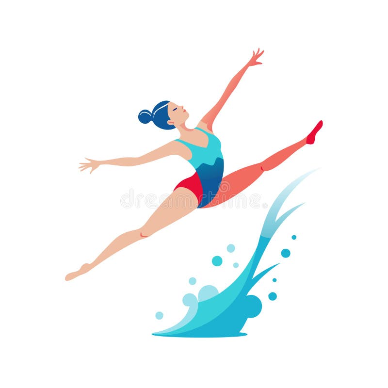 Gymnast Jump Split Stock Illustrations – 102 Gymnast Jump Split Stock ...