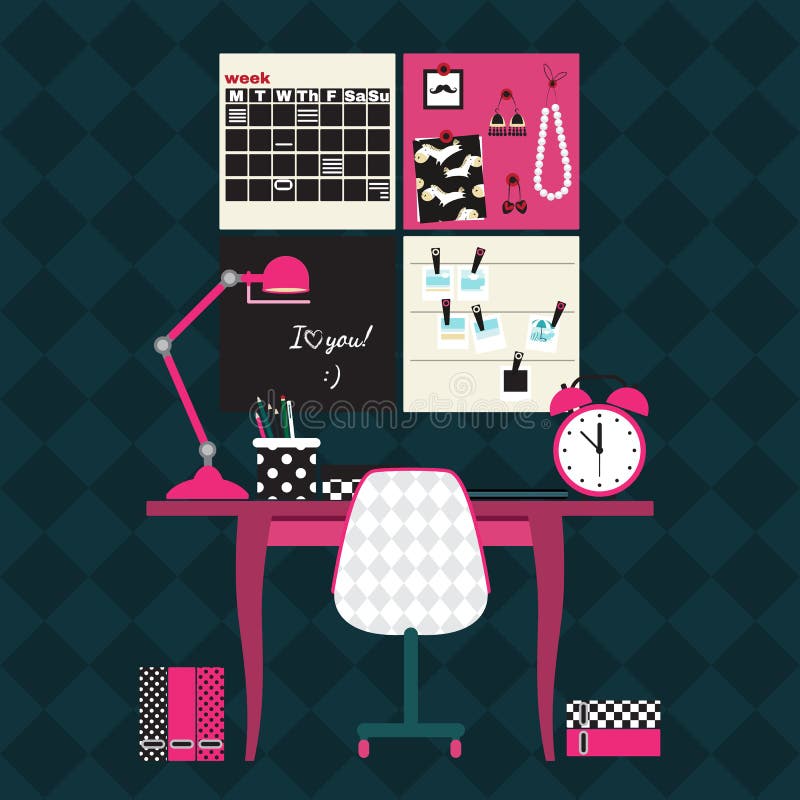 Pink Office Desk Stock Illustrations – 3,792 Pink Office Desk Stock ...