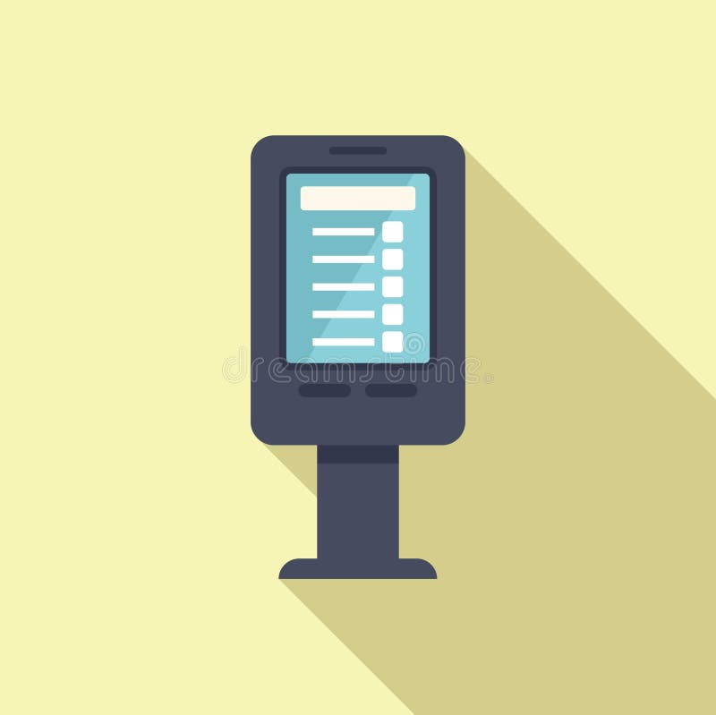Modern Digital Kiosk Icon on Yellow Background Stock Illustration ...