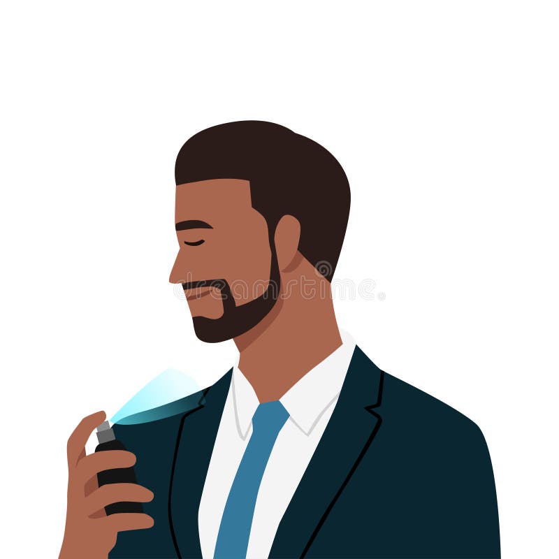 Man spraying parfume stock illustration. Illustration of splash - 323998617
