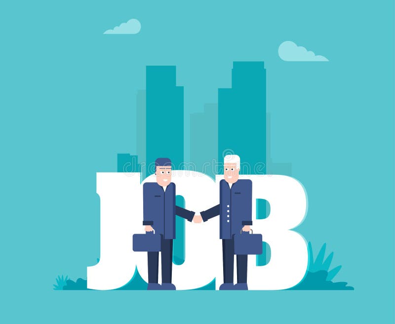 Flat Vector Illustration, Job Search, Recruitment, Workgroup, Freelance ...