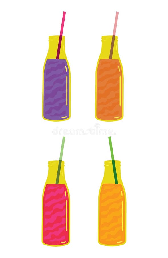 Flat Vector Illustration of Juice in a Bottle Stock Vector ...
