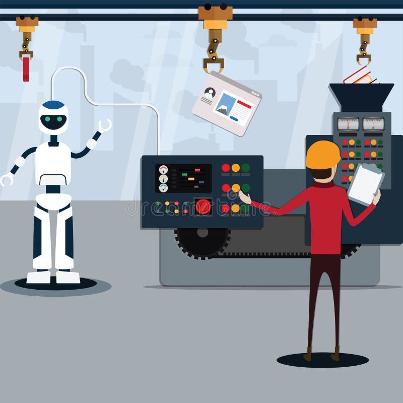 Flat Vector Illustration Machine Learning Concept,Loading Data To ...