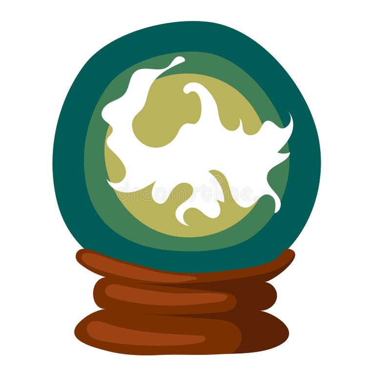 Flat Vector Illustration of a Magic Ball. a Crystal Sphere on a Stand ...