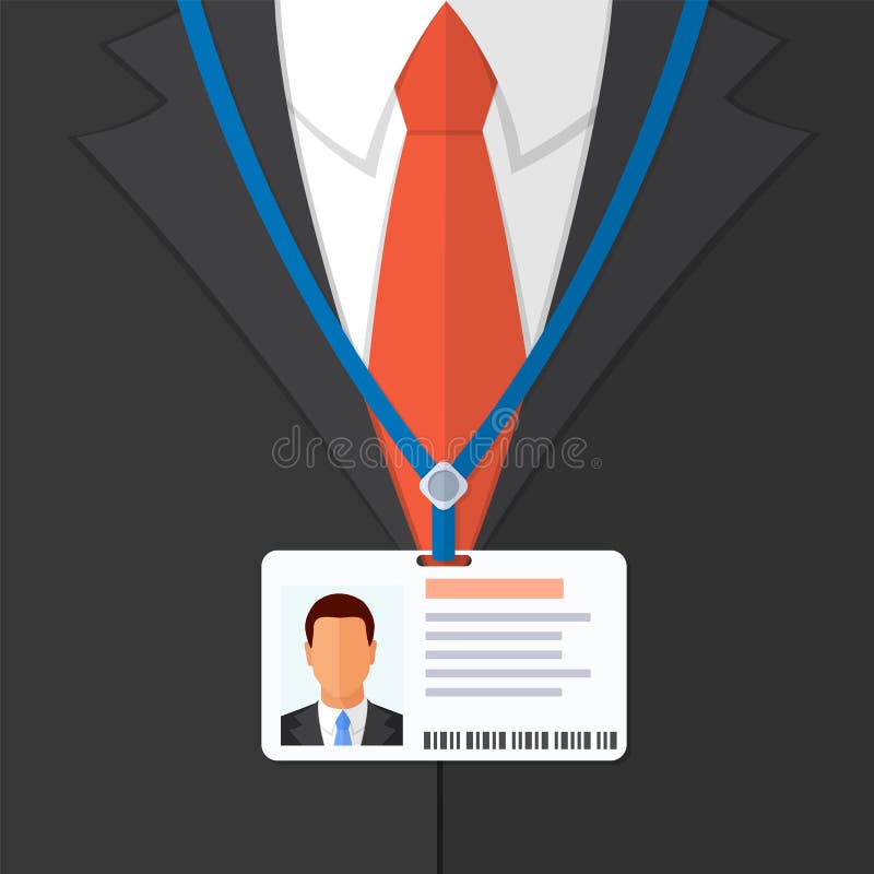 Flat Vector Illustration of a Man Suit with the Badge Stock Vector ...