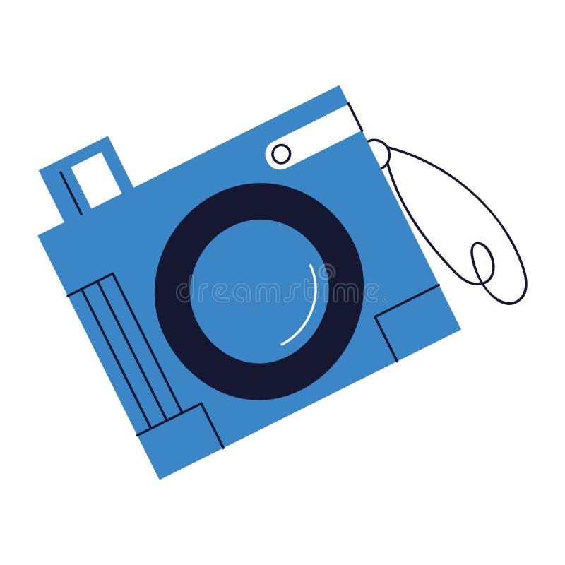 Flat Vector Illustration of a Modern Digital Camera Icon Stock Vector ...