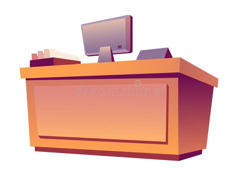 Flat Vector Illustration of an Organized Office Desk Workspace with a ...