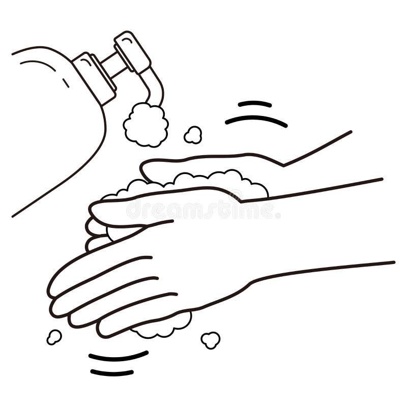 Vector Illustration of Proper Hand Washing Procedure, 2, Put a Lot of ...