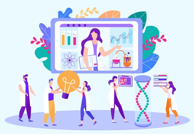 Flat Vector Illustration Remote Laboratory Work Stock Illustration ...