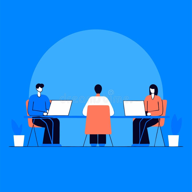 Modern Collaborative Workspace Flat Vector Illustration for Digital ...