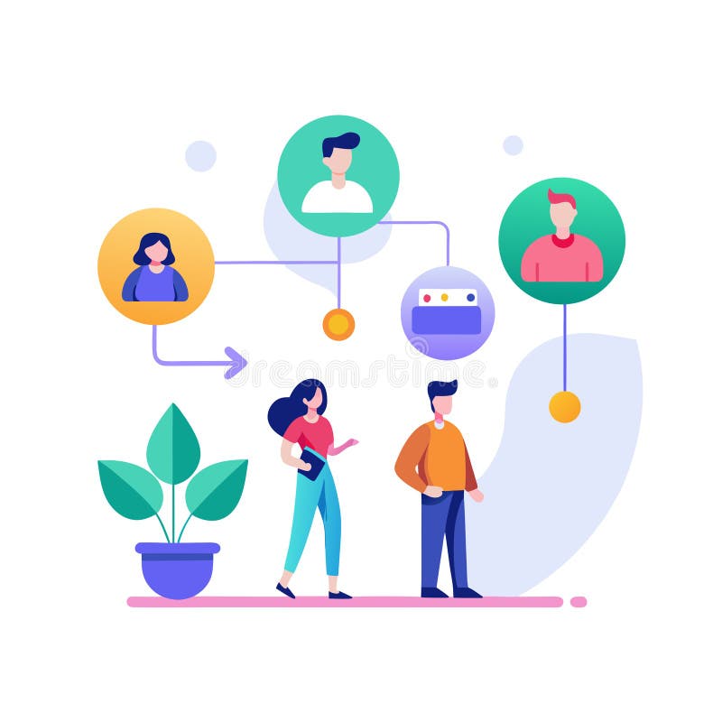 Organizational Corporate Hierarchy Team Work Illustration Stock ...