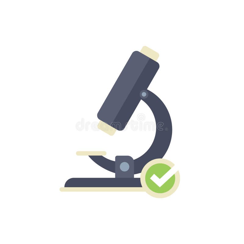 Microscope Being Approved with Green Check Mark for Scientific Research ...
