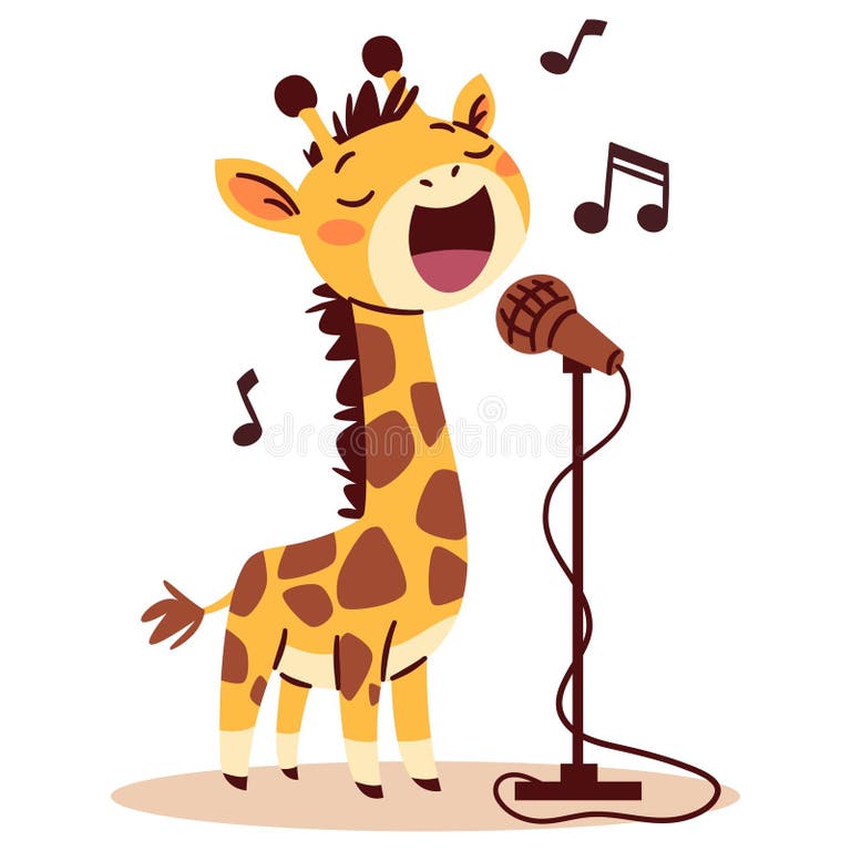 Flat Vector Illustration in a Simple Children S Style. Cute Giraffe ...