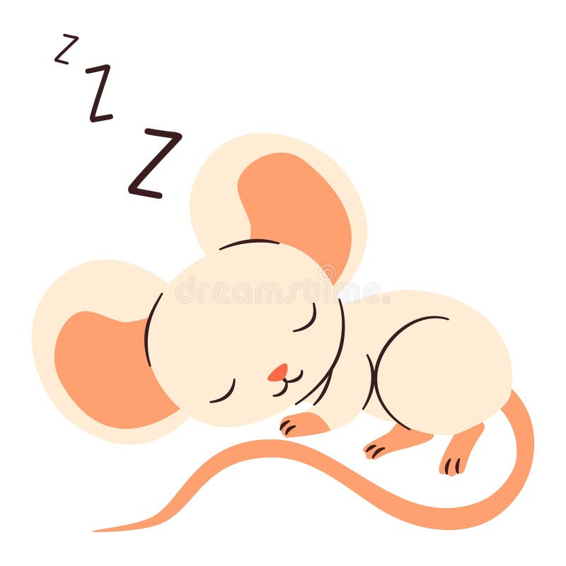 Flat Vector Illustration in a Simple Children S Style. Cute Mouse ...