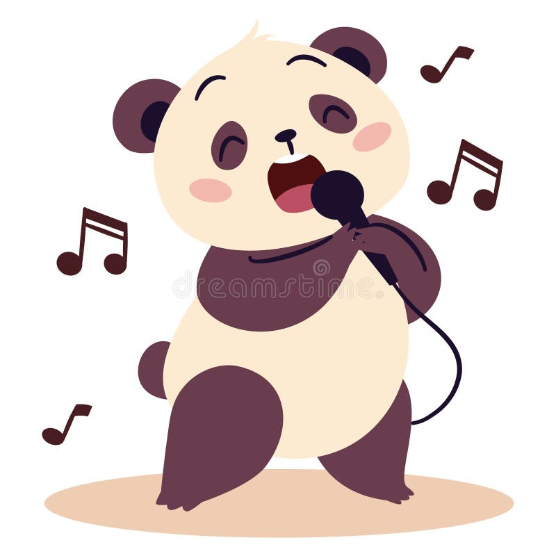 Flat Vector Illustration in a Simple Children S Style. Cute Panda ...