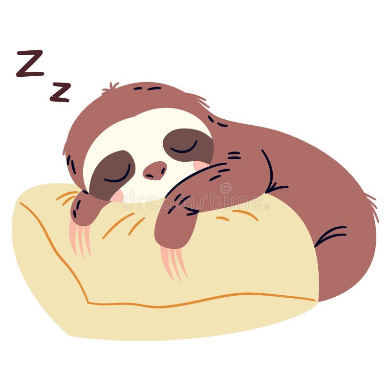 Flat Vector Illustration in a Simple Children S Style. Cute Sloth ...