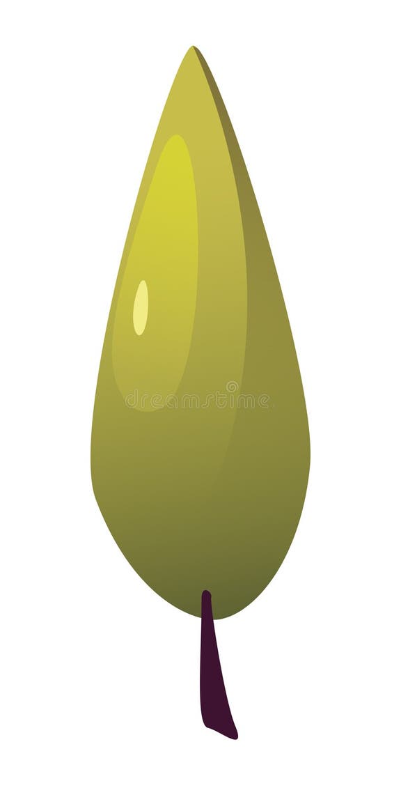 Flat Vector Illustration of a Simple Green Tree with Gradient Color ...