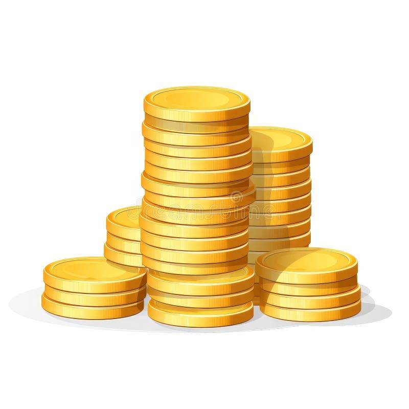 Flat Vector Illustration of Stacked Coins Icon, Ai Generated Stock ...