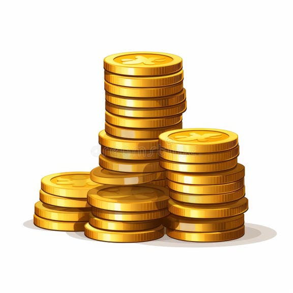 Flat Vector Illustration of Stacked Coins Icon, Ai Generated Stock ...