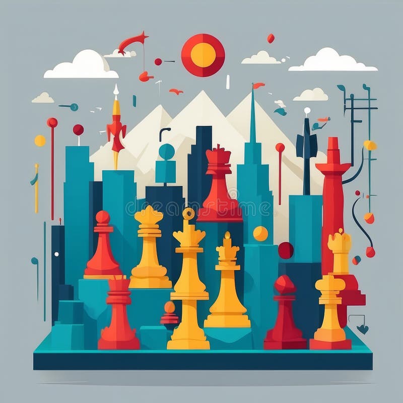 Flat Vector Illustration of Strategic Business Planning with Maze and ...