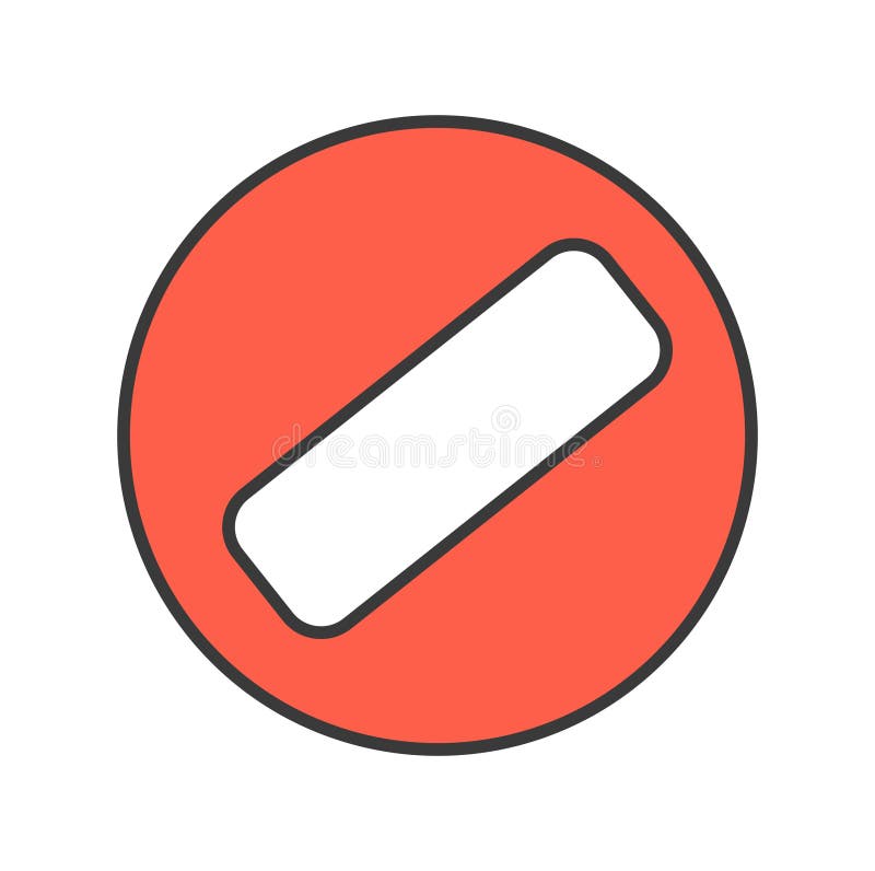 Flat Vector Illustration of a Warning Sign Conveying Prohibited Action ...