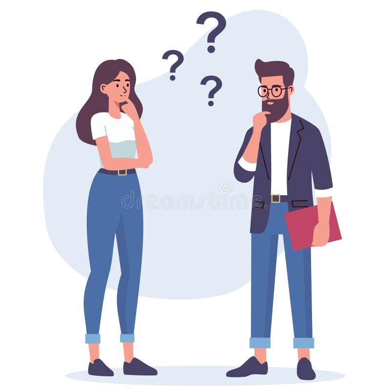 Flat Vector Illustration. a Woman and a Man are Discussing Issues ...